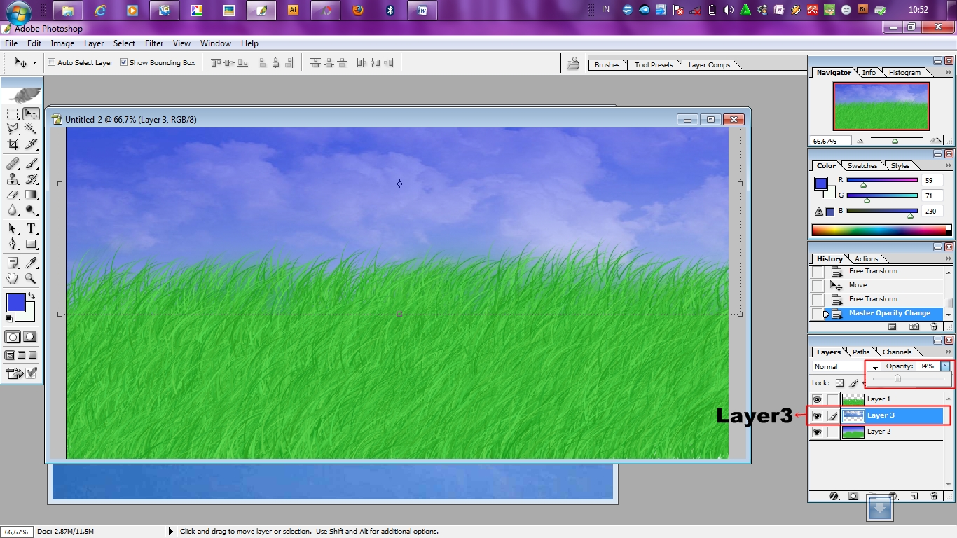 MUTER ZONE: Tutorial membuat rumput di Photoshop