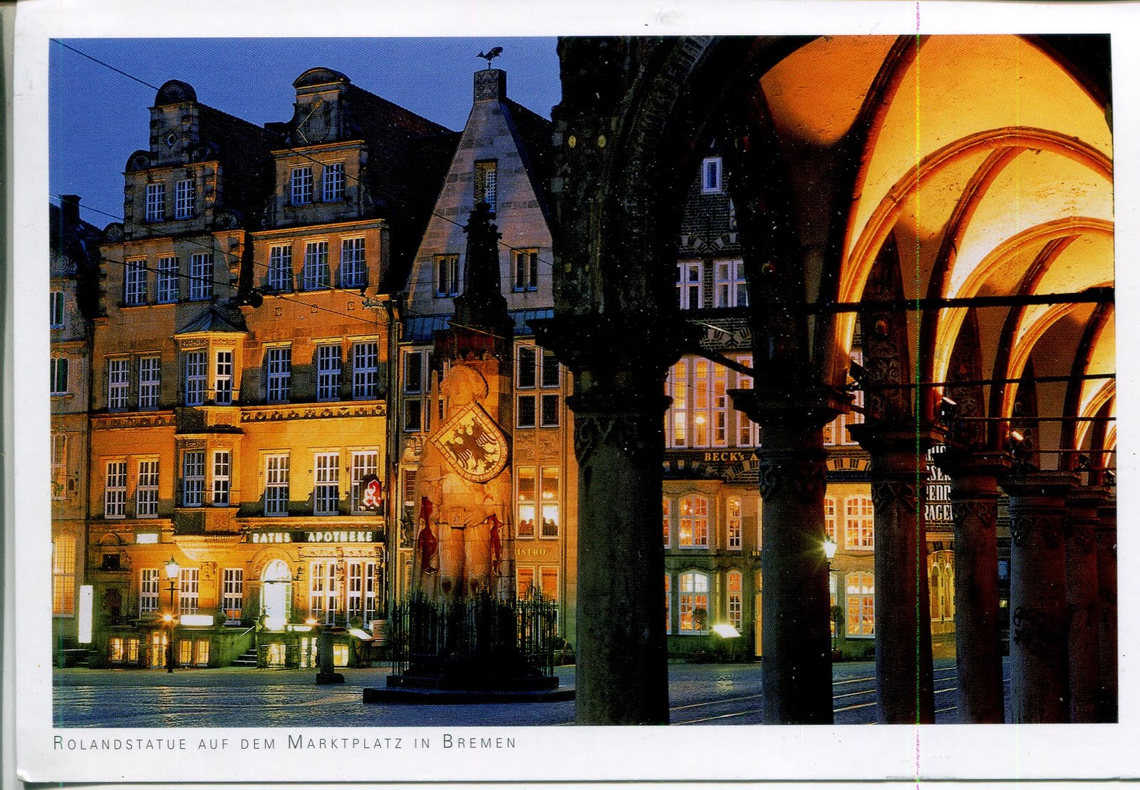 collect ROC: Germany postcard: Roland Statue on the Market Square in Bremen