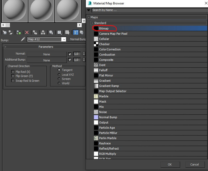 3Ds MAX: NORMAL MAP - PROJECTION