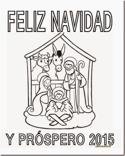 Feliz Navidad y Prospero Año Nuevo 2015 ~ Dibujos Cristianos Para Colorear