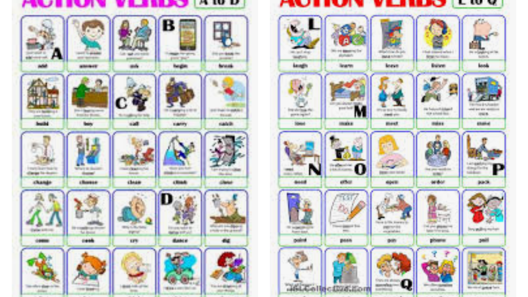 Action Verbs Pictionary