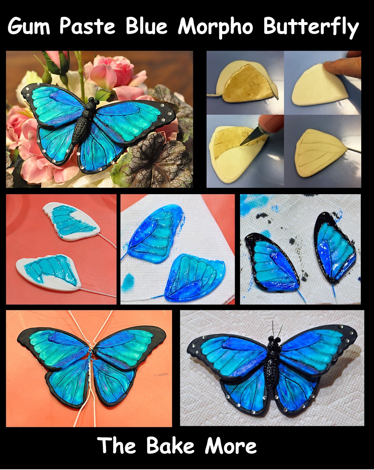 The Bake More: Blue Morpho Butterfly in Gum Paste