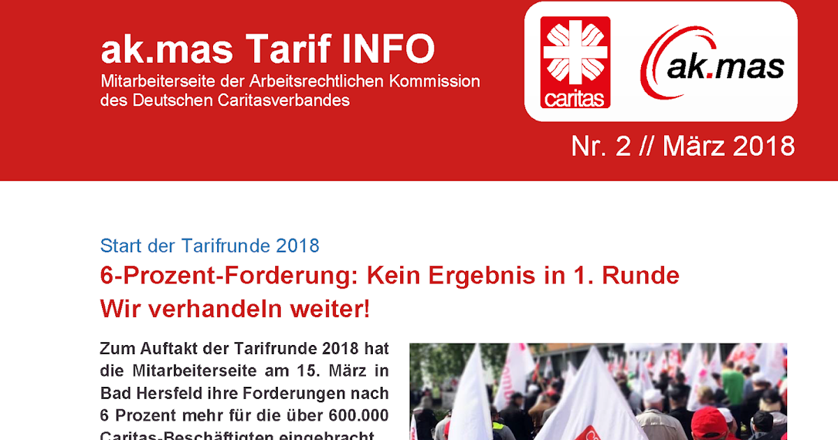 Caritas-Verdi: Tarifrunde 2018/2019 bei der AK Caritas