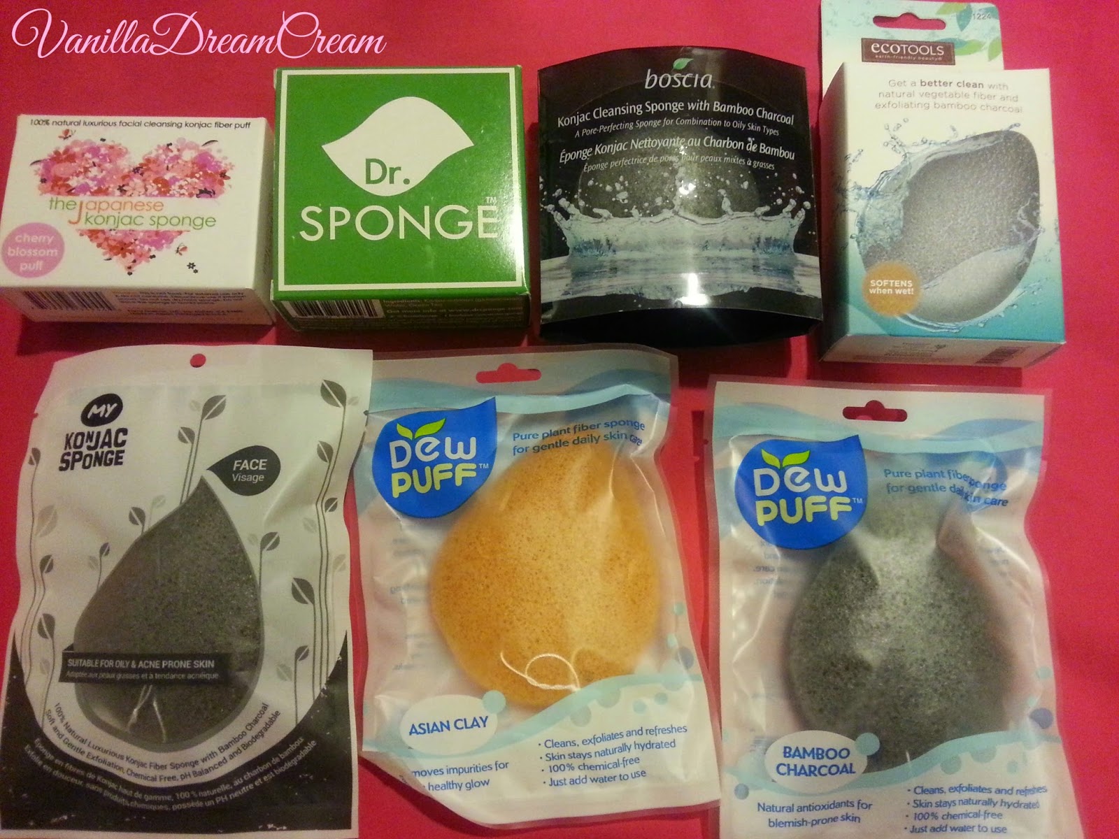 VanillaDreamCream: Huge Konjac Sponge Collection Comparison and Review