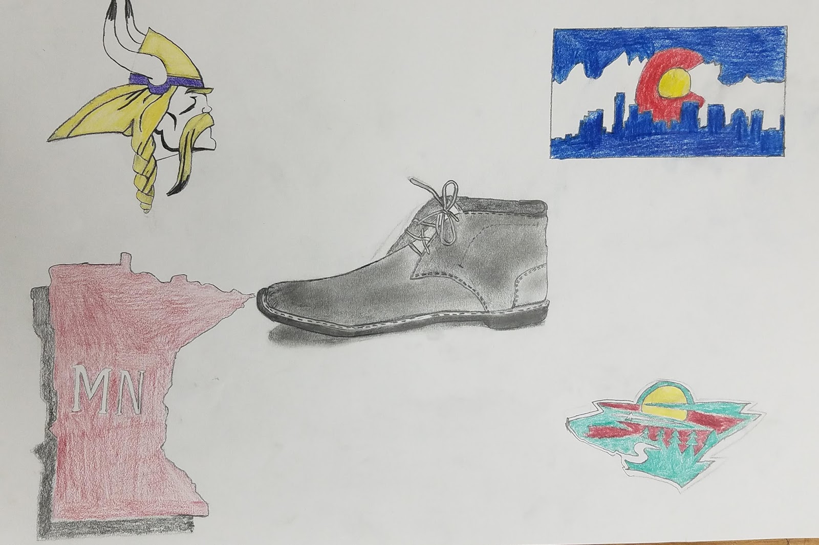 Jerdee's Art Classes: Drawing A | Shoe Drawings / Non Traditional Self ...