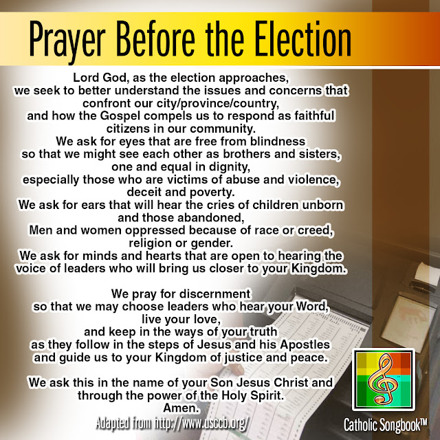 Prayer Before the Election - Catholic Songbook™ | Catholic Songs ...