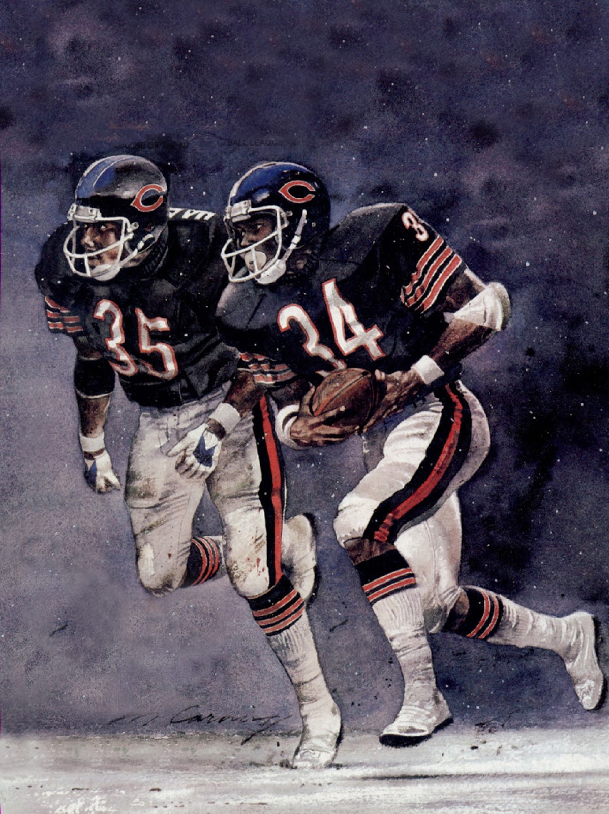 Pro Football Journal Presents: NFL Art: Walter Payton by Merv Corning