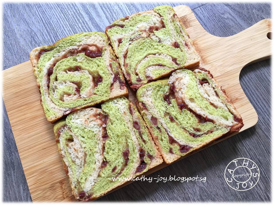 cathy's joy: Matcha Kinako Azuki Bread