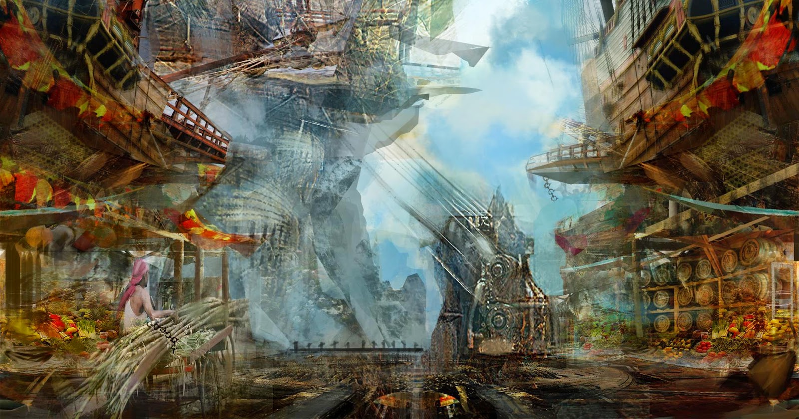 Art of Sebastian Mundo: Pitch Concept Art- Sky Pirate Stronghold