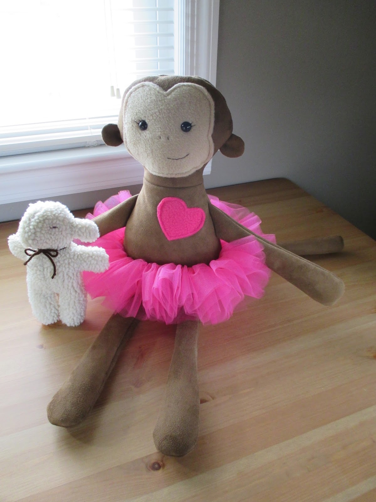 Fleece Menagerie: Memory Monkey and Lamb (SOLD)