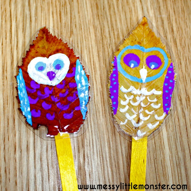 Leaf Puppets - Leaf Craft for Preschoolers - Messy Little Monster