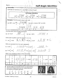 Math Classes Spring 2012: Trig Worksheets Answer Keys