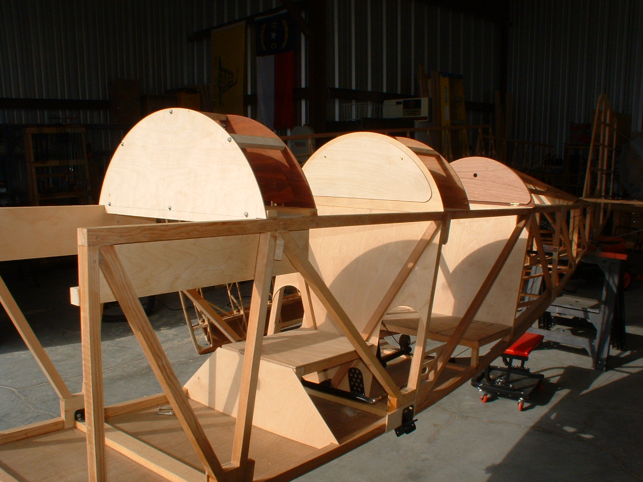 Pietenpol Air Camper NX989CB: Hat box, glove box, piano hinges