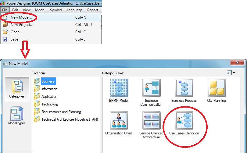A UML use case with PowerDesigner