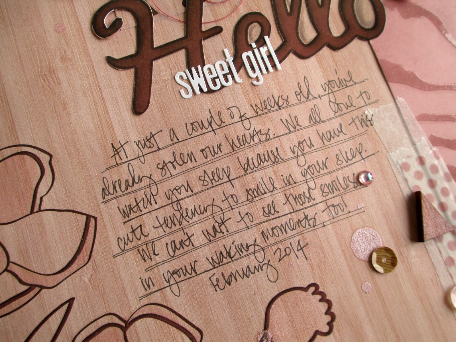 Precocious Paper: Hello Sweet Girl - DCWV Good Wood Stack