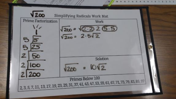 Radical~4~Math: Simplifying Radical Expressions Dry Erase Templates