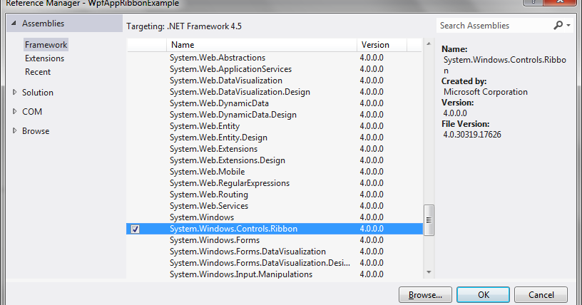 Muhammad Shujaat Siddiqi: Ribbon : WPF 4.5 RC New Features
