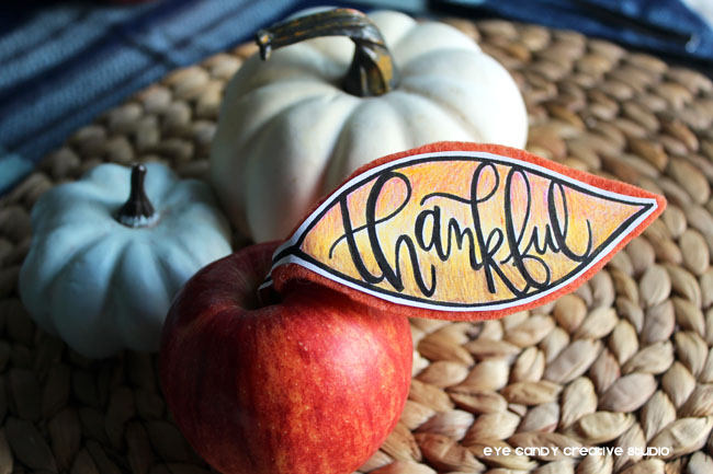 Eye Candy Creative Studio: LETTERING :: Apple Leaf Placecards