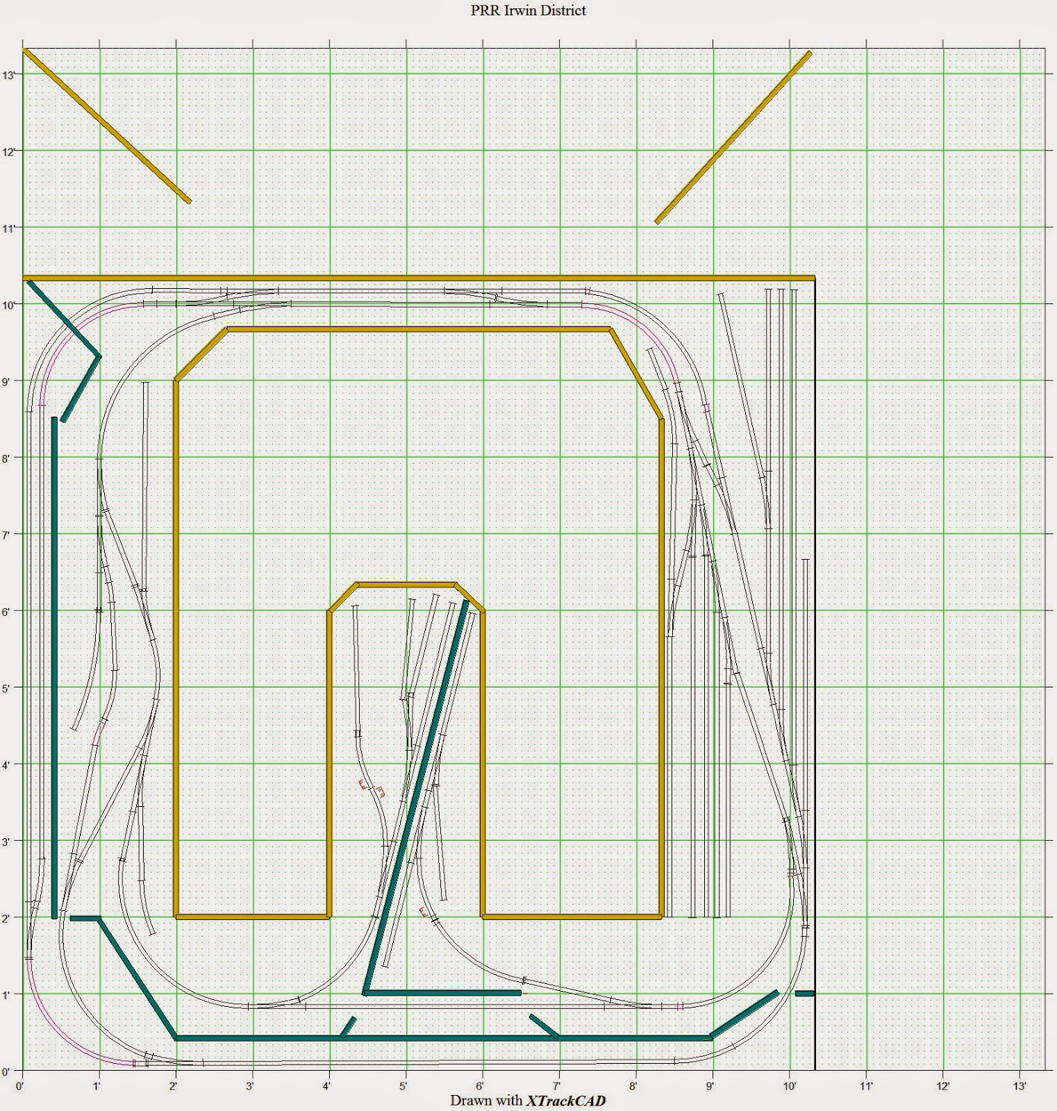 Model Railroading - PRR Irwin District: PRR Irwin Track Plan in XTrakCAD