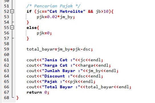 Contoh Program Dev C++ Penjualan Cat - Dunia Ngoding