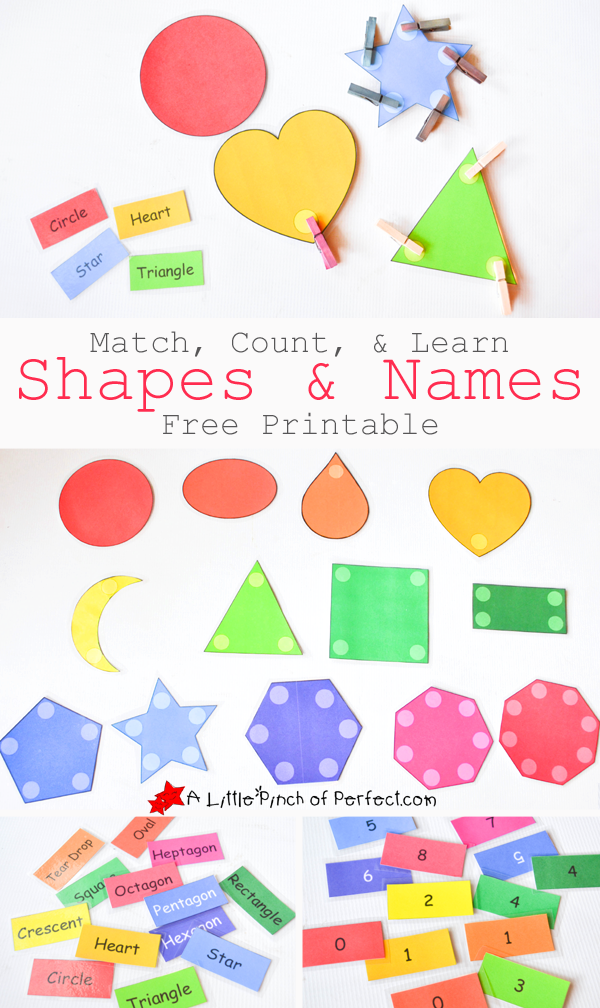 Learn Shapes & Names FREE Printable for Kids - A Little Pinch of Perfect