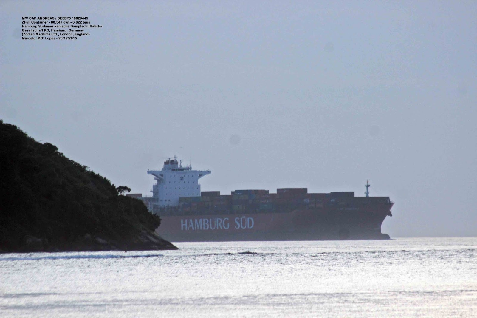 Santos Shiplovers: M/V Cap Andreas / D5EP5 - Demandando Santos, 26/12/2015