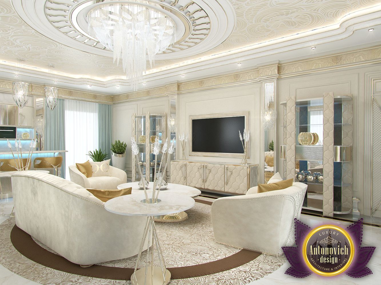LUXURY ANTONOVICH DESIGN UAE: Sitting room interior by Luxury ...