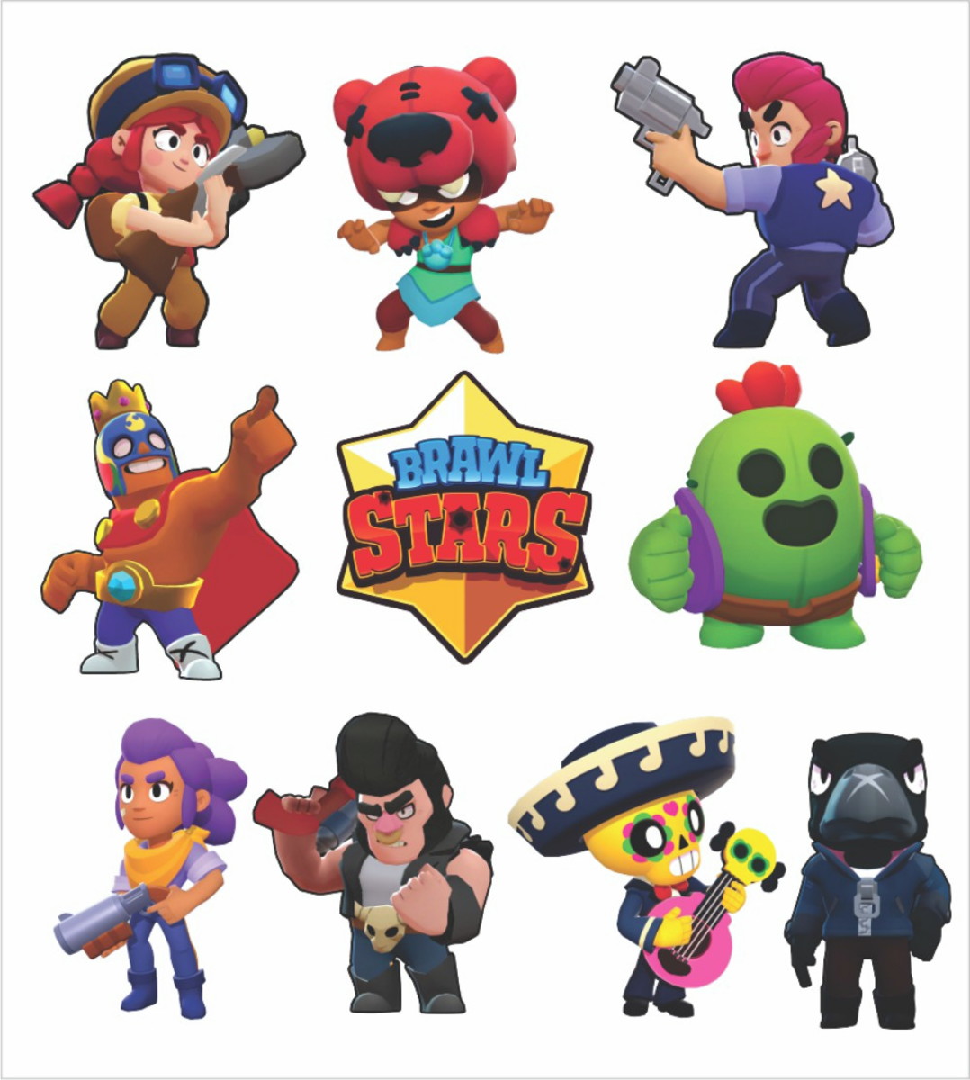 Topo de bolo brawl stars para editar e imprimir grátis - Festa Free