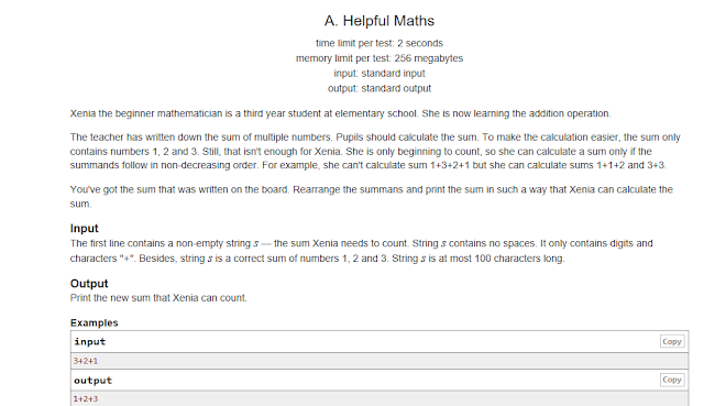 Codeforces Solutions Codeforces Problems Solution 339a Helpful Maths