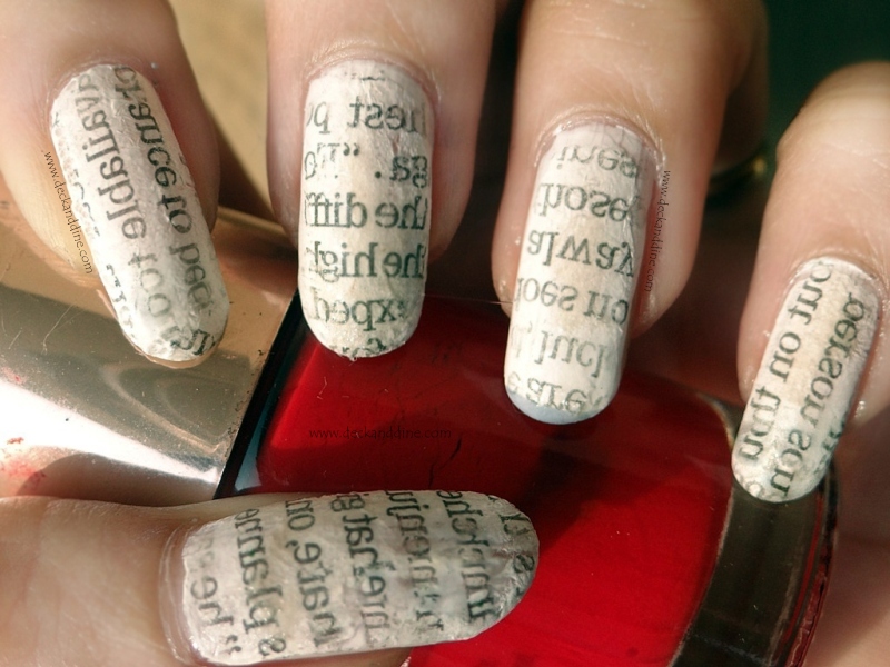 Newspaper Nail Art Using WATER: Tutorial with Step-by-Step Pictures ...