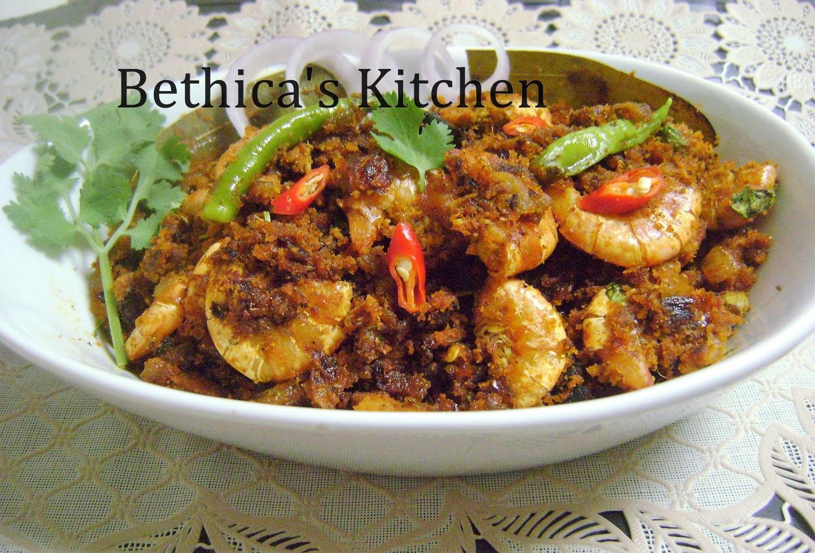Bethica's Kitchen Flavours: Chingri Narkel Fry (Prawn Coconut Fry ...