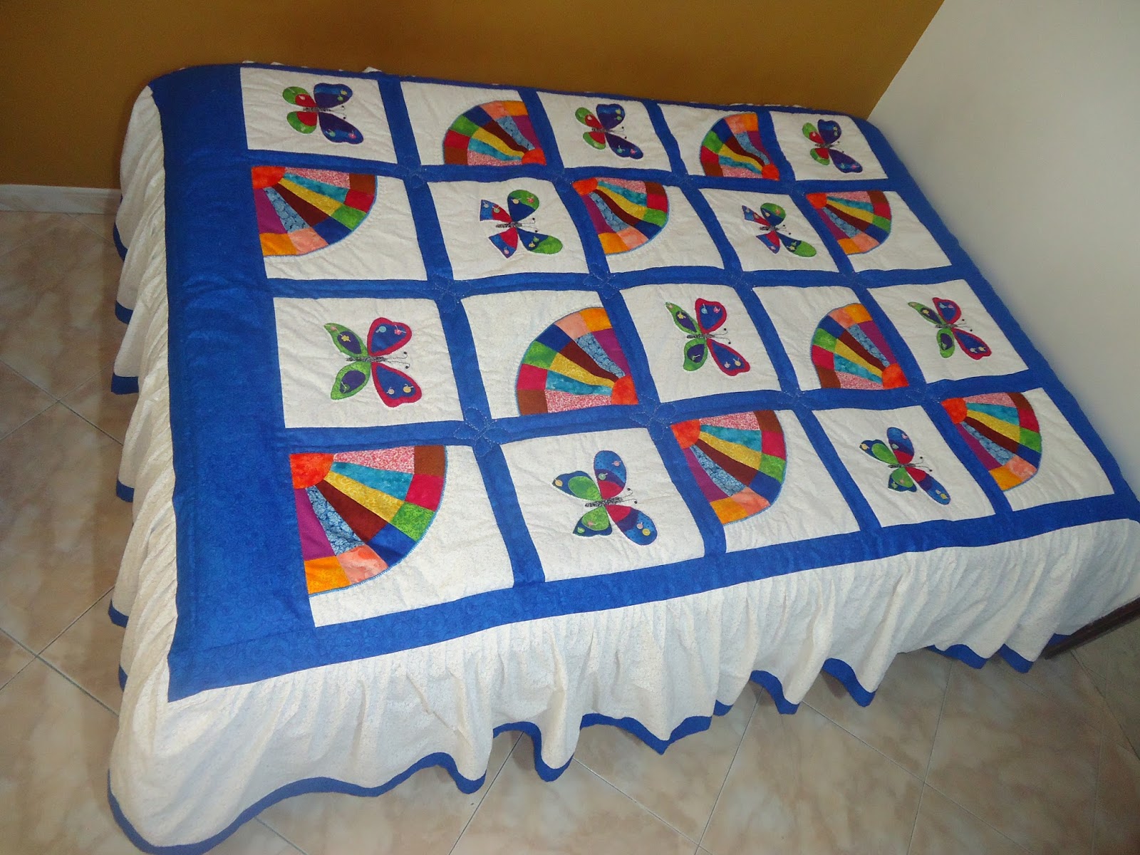 patchwork: colcha de mariposas y técnica dresden