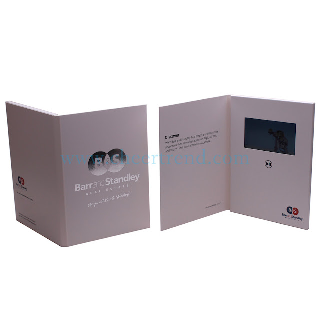 video brochure card & video greeting card: 4.3 inch lcd video in print ...