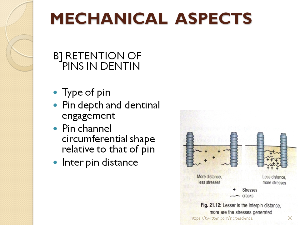 Dental Notes: Pin Retained Restorations NOTES