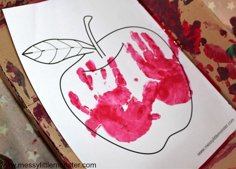 Apple theme art activity for preschoolers (apple printable included ...