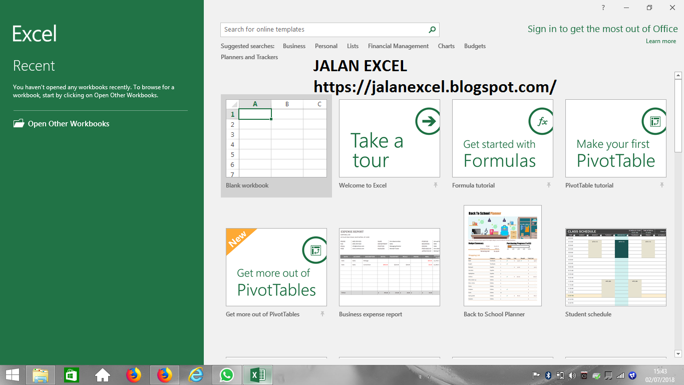 Mengenal Tampilan Jendela Worksheet MS Excel 2016