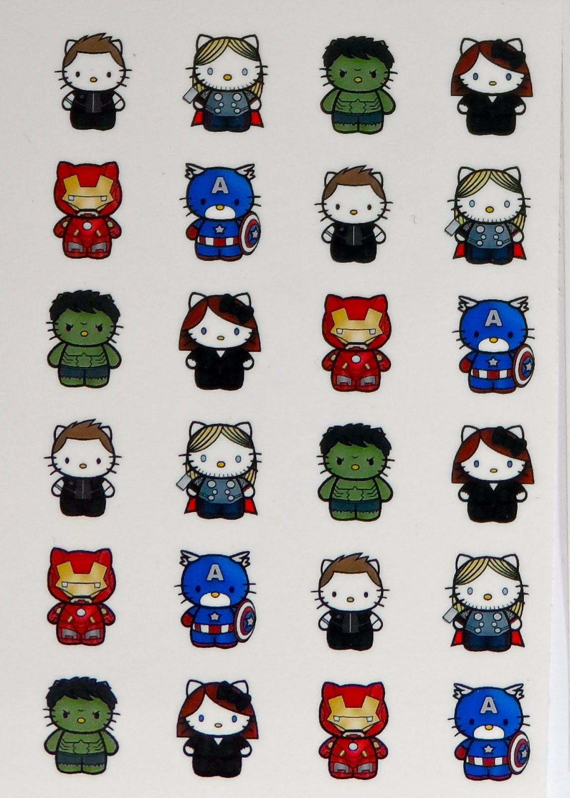 Just Me and My Nails: Hello Kitty as Captain America and Black Widow ...