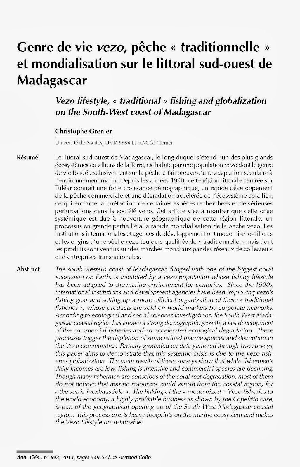 dadabe saina gasy par "mpirenireny ela": GRENIER Christophe Genre de ...