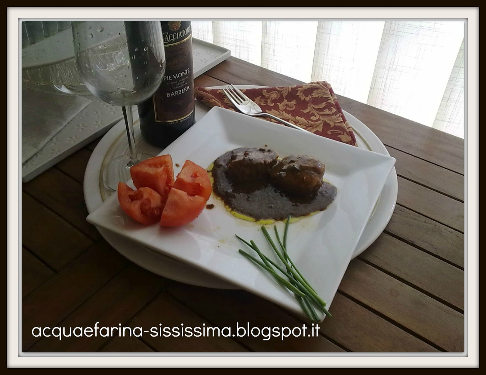 acqua e farina-sississima: filetto con salsa all'aceto di pomodoro