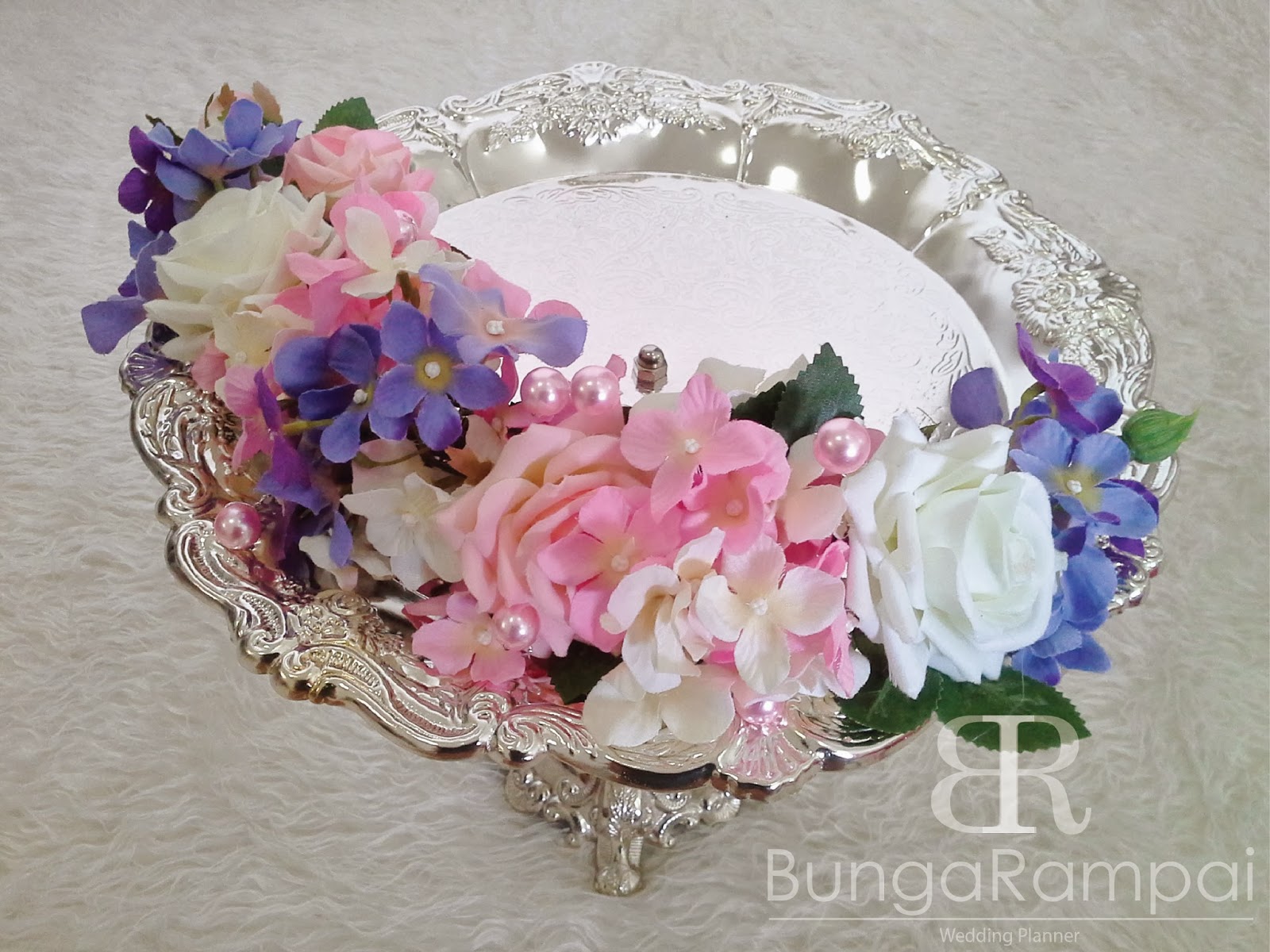BungaRampai: Bunga Dulang (Pink, Purple & Cream)