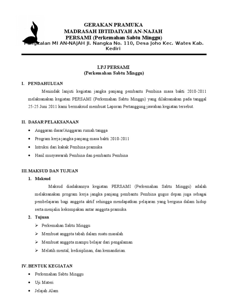 contoh laporan pertanggungjawaban kegiatan - wood scribd indo