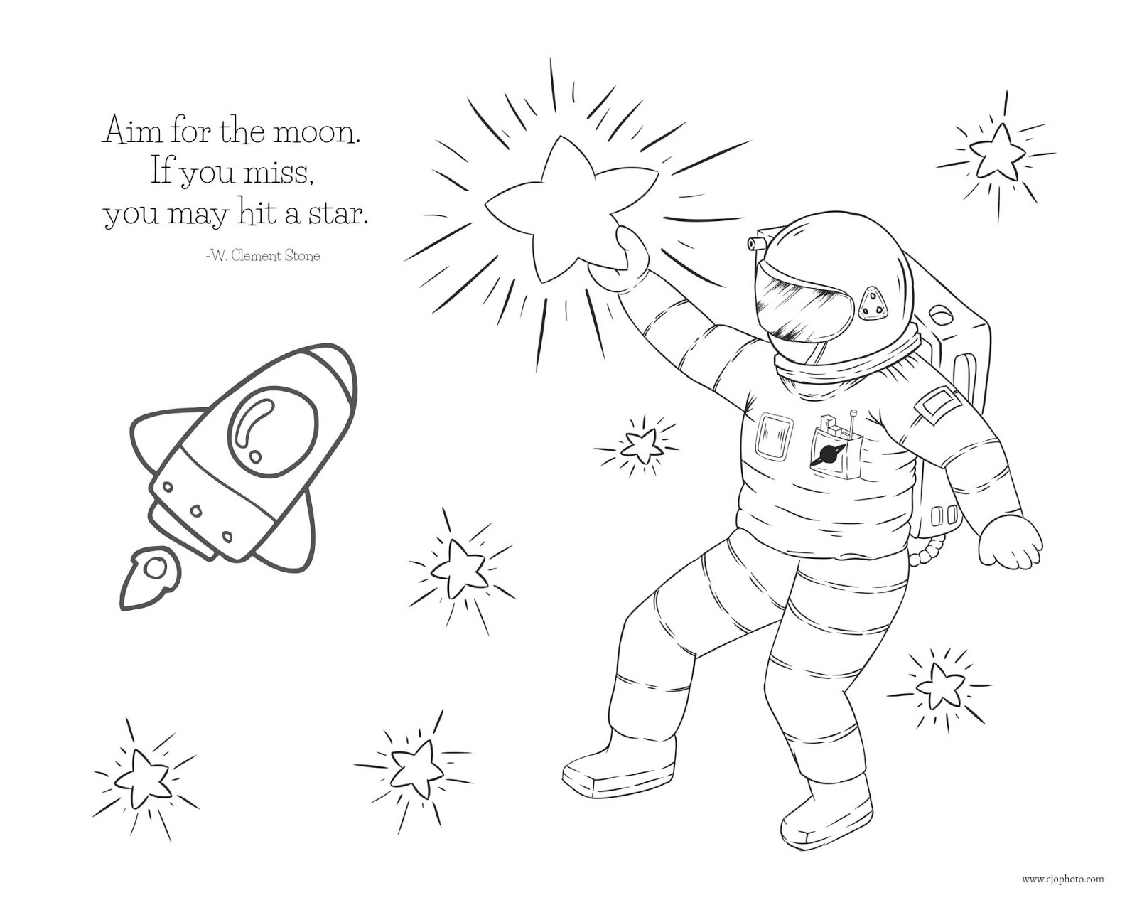 Astronaut On The Moon Coloring Pages