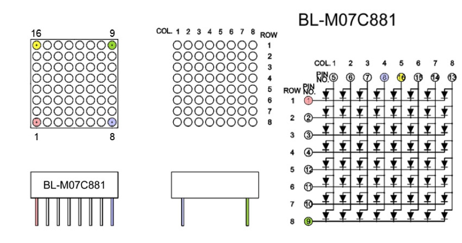 Tools for Technology Students: 8 x 8 LED matrix using 4017 and Arduino