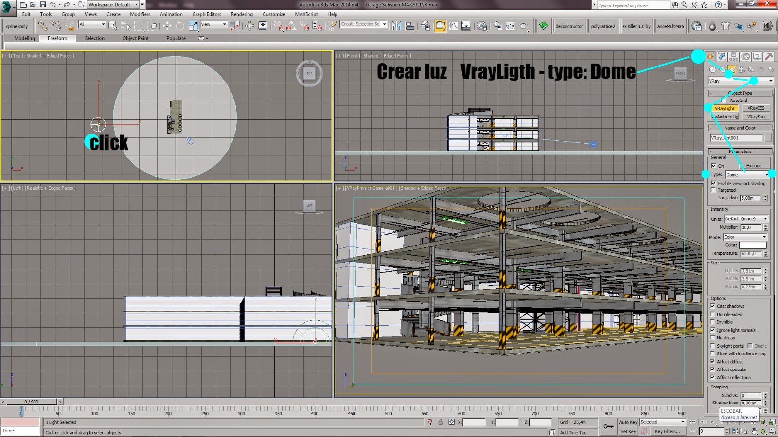 Configuración básica . 3d max, vray, con HDRI