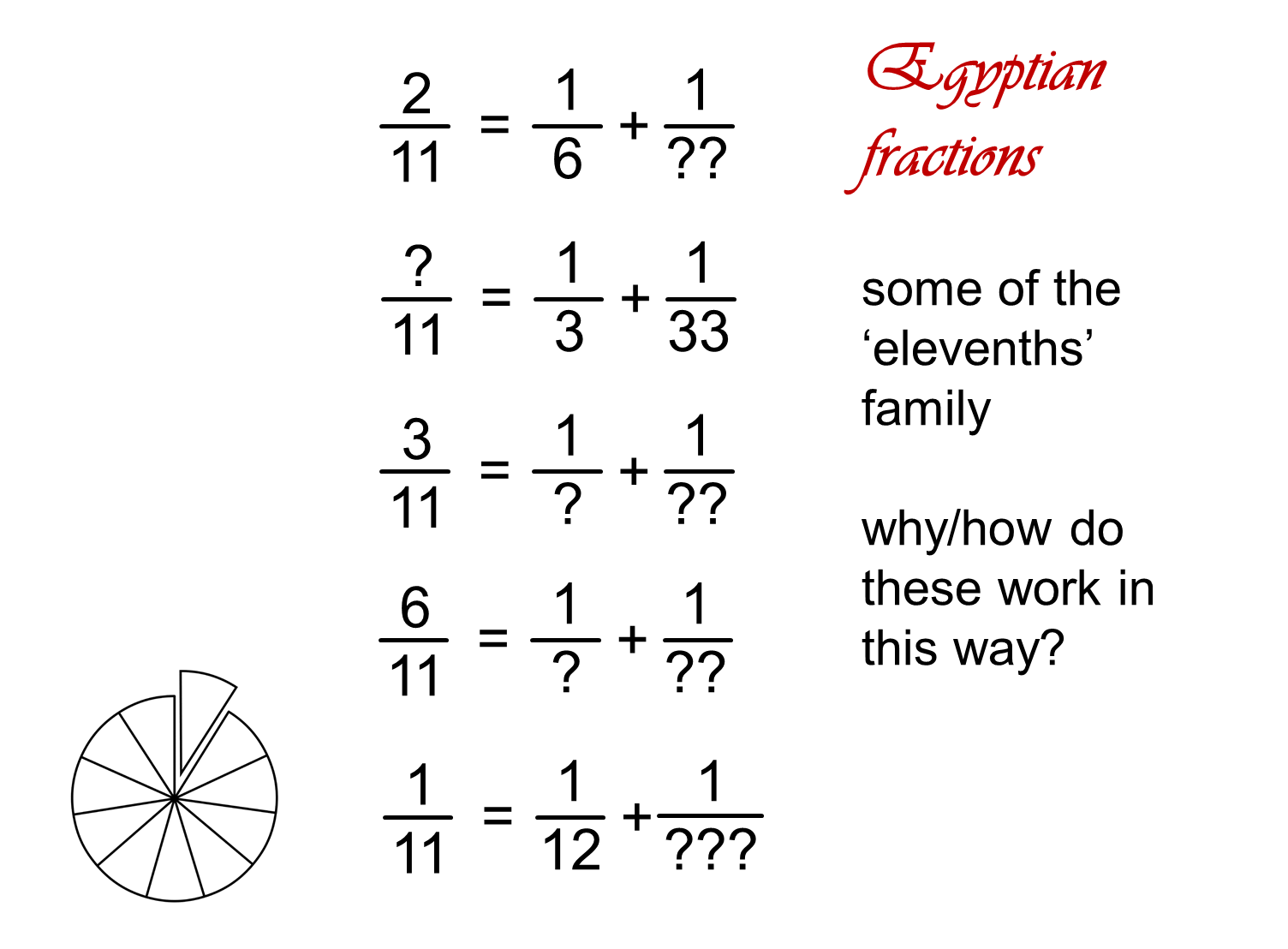 MEDIAN Don Steward mathematics teaching: Egyptian fractions MEDIAN Don Steward mathematics teaching: Egyptian fractions