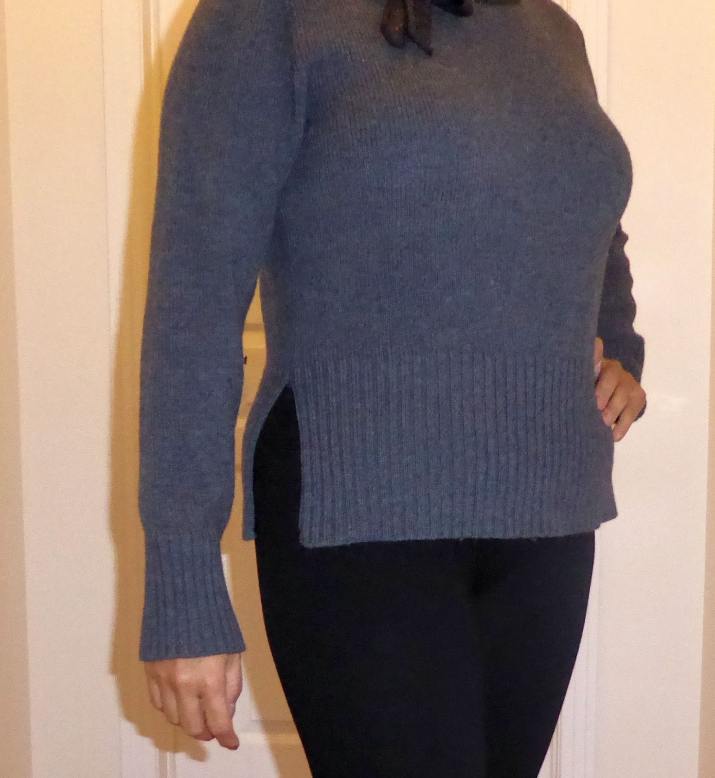 Refashion Co-op: Adding side slits to too tight sweaters