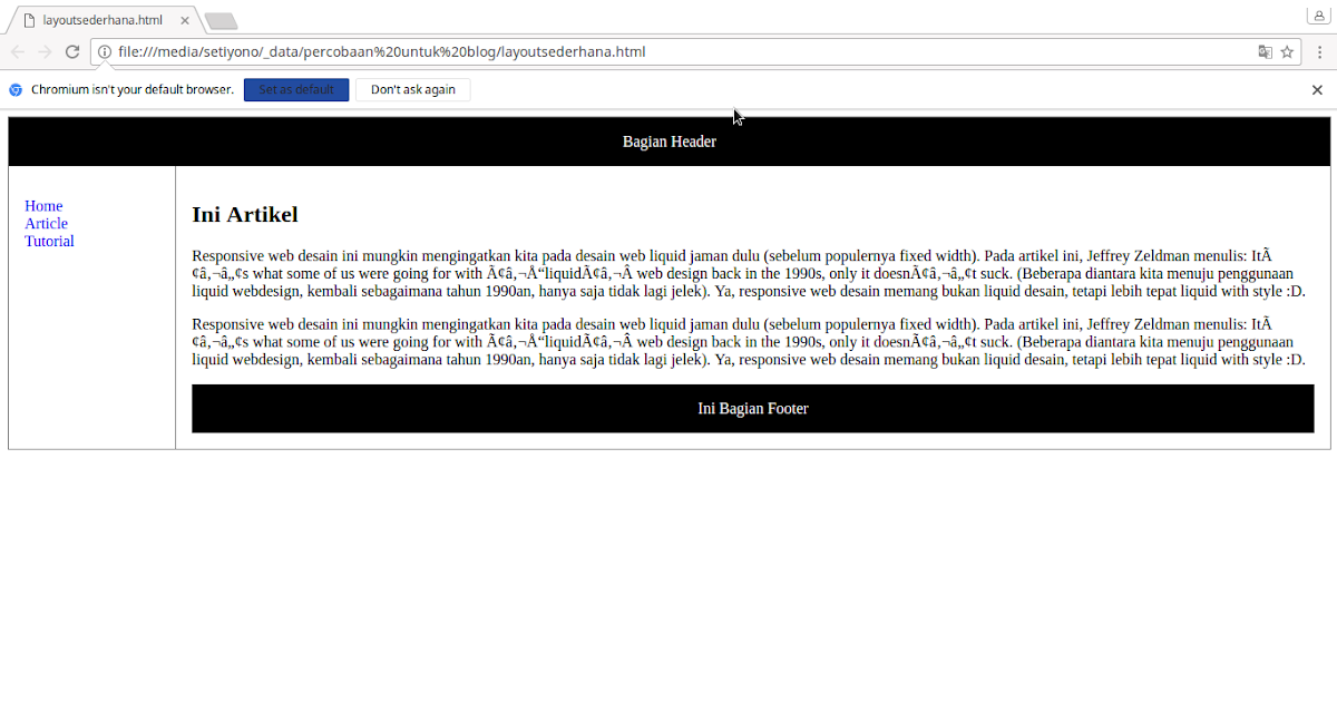 Membuat Layout Sederhana Dengan HTML ~ Setiyono's Blog