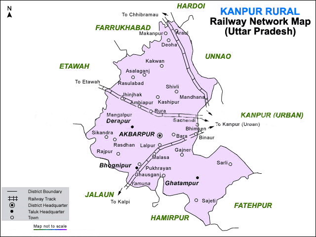 Rail-Map-india: kanpur-rural-railway-map