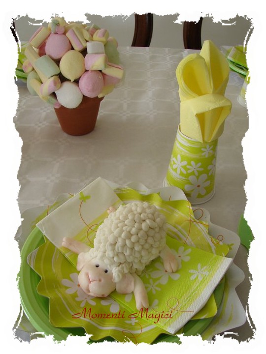 Le Magiche Torte di Laura: Il segnaposto magico: la pecorella stanca