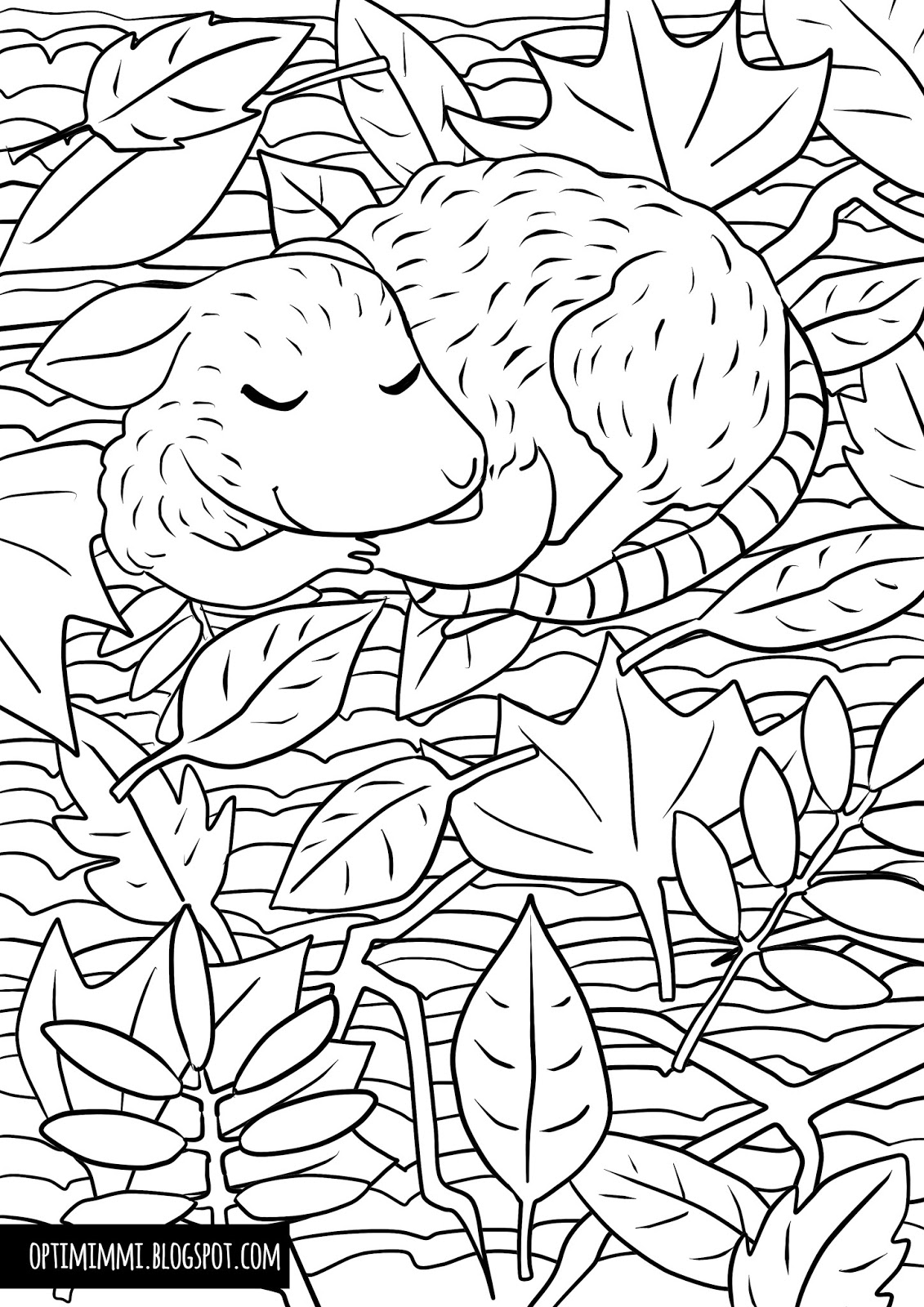 2 Tranquil (Inktober 2018, a coloring page) / 2 Rauhallinen (Inktober ...